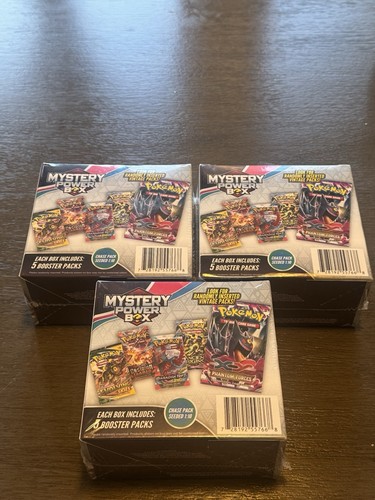 Lot of 3 - Pokemon Mystery Power Box Chase Pack Seeded 1:10 (5 Booster ...