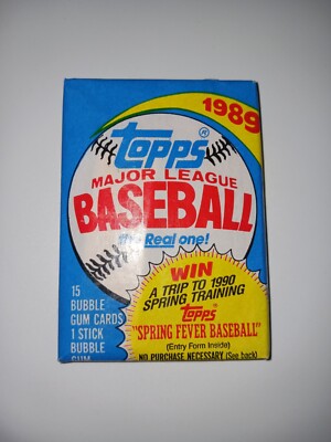 💥1989 Topps Baseball Wax Pack 💥 Unopened Sealed PACK From Wax Box Very ...