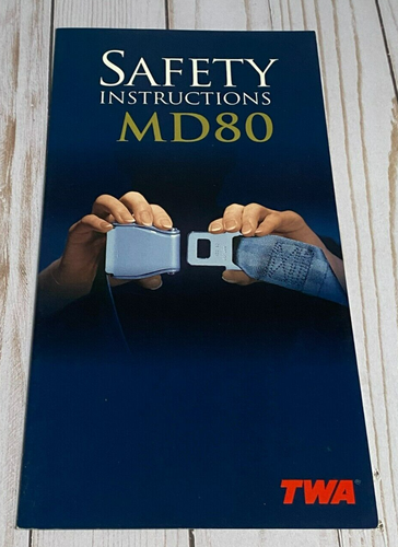TWA Trans World Airlines MD-80 Safety Card - PN4955 6/98 | eBay