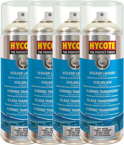 Clear Lacquer Spray Paint Hycote Aerosol High Gloss Coating Fast Drying ...