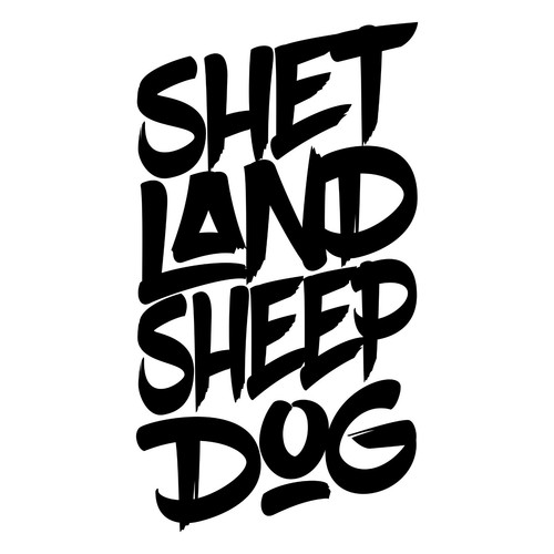 Auto Aufkleber Font SHETLAND SHEEPDOG Schrift Hund SIVIWONDER Style ...