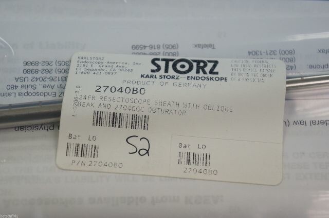 Karl Storz 27040 Bo Resectoscope Sheath With 27048ck Obturator for sale ...
