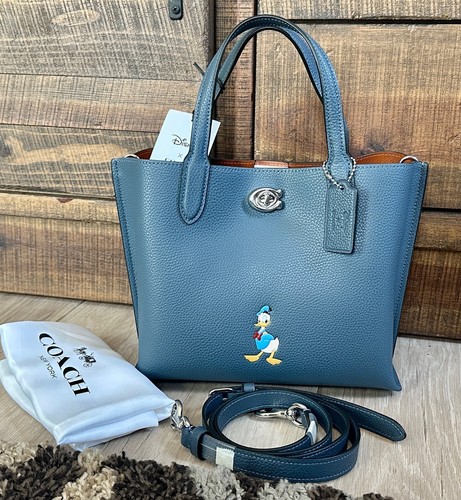 NEW ~ COACH x Disney DONALD DUCK Leather Crossbody Willow 24 Satchel # ...