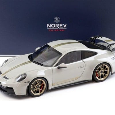 1/18 Norev Porsche 911/992.1 GT3, chalk grey, goldene Felgen/Streifen ...