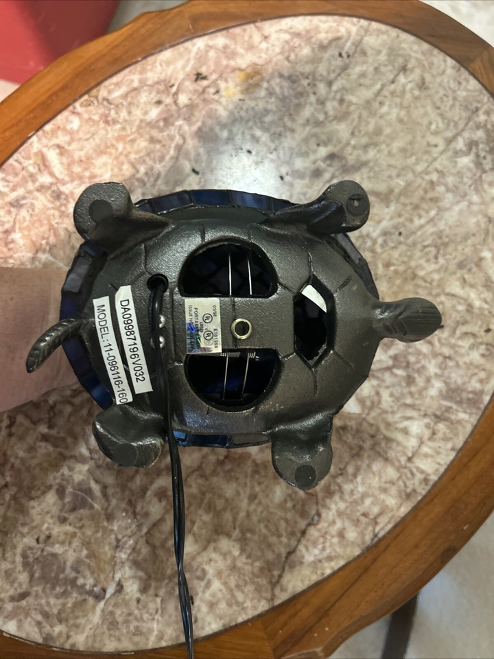 Adorable Tiffany Style Light Blue Stained Glass Turtle Accent Table ...