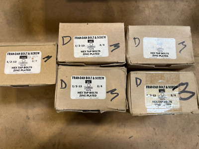 (5 Box of 50) Fran Dan 1/2-13 x 3/4" Hex Tap Bolt Zinc Plated | eBay