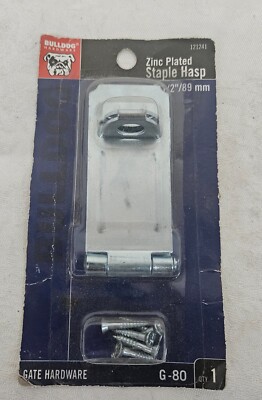 NIP BULLDOG HARDWARE Zinc Plated 3.5" Padlock Latch HASP & STAPLE Set ...