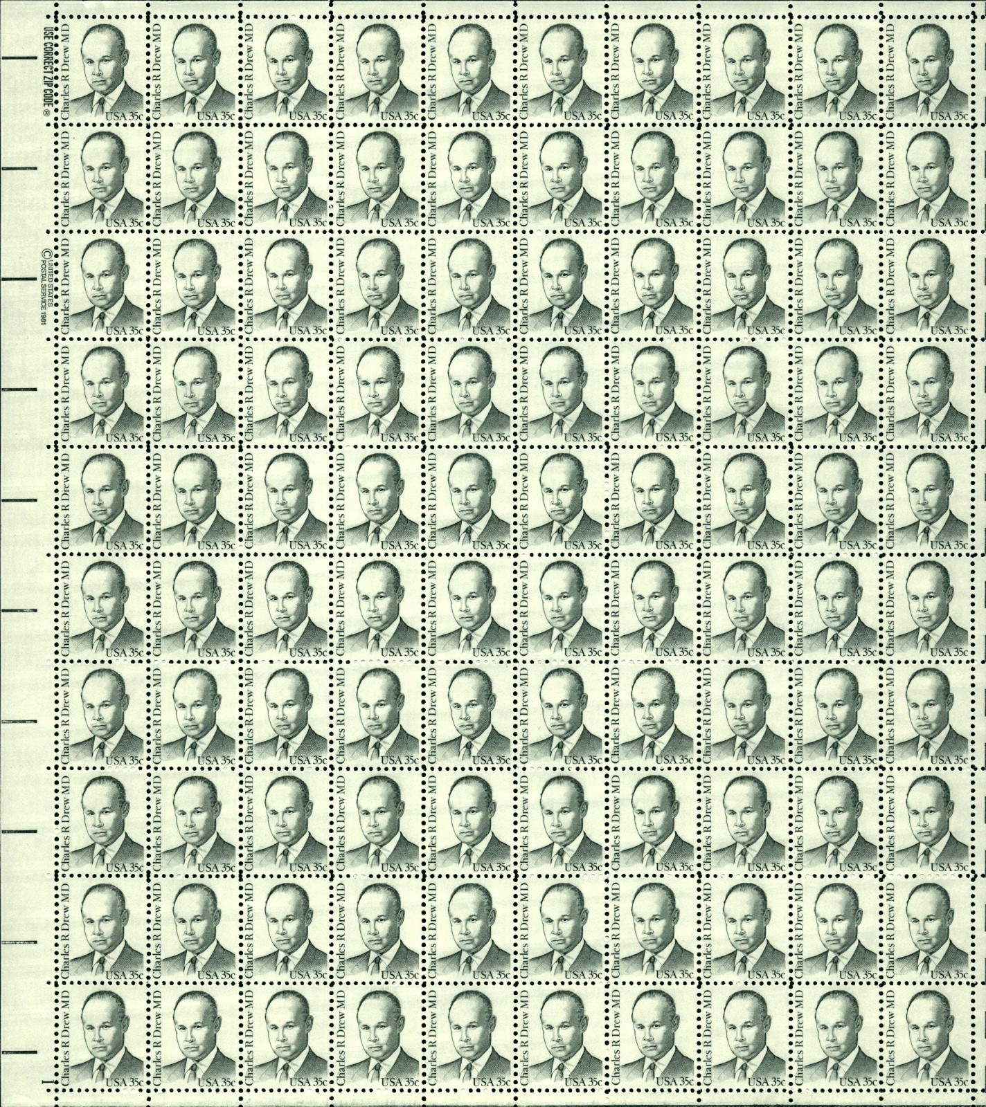US #1865 35c Charles Drew Sheet MNH VF+ (CV $130 F-VF) | eBay