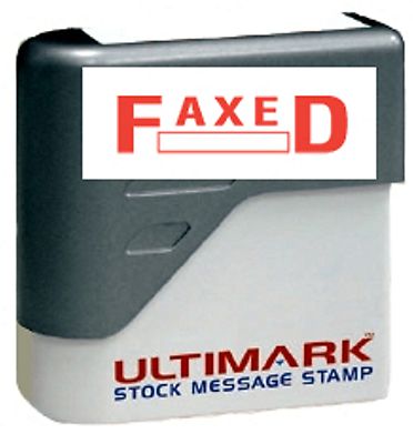 FAXED stamp text with Date Box on Ultimark Pre-inked Message Stamp with ...
