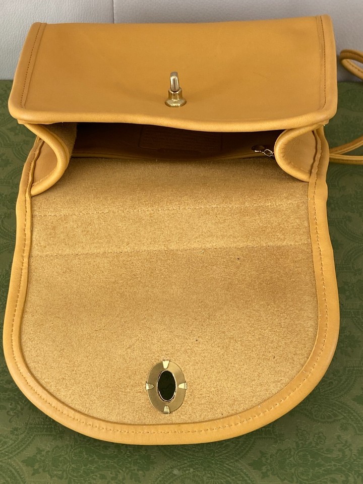 COACH VTG #9983 Regina Flap Top Hand Crossbody Bag, 90s USA - Yellow ...