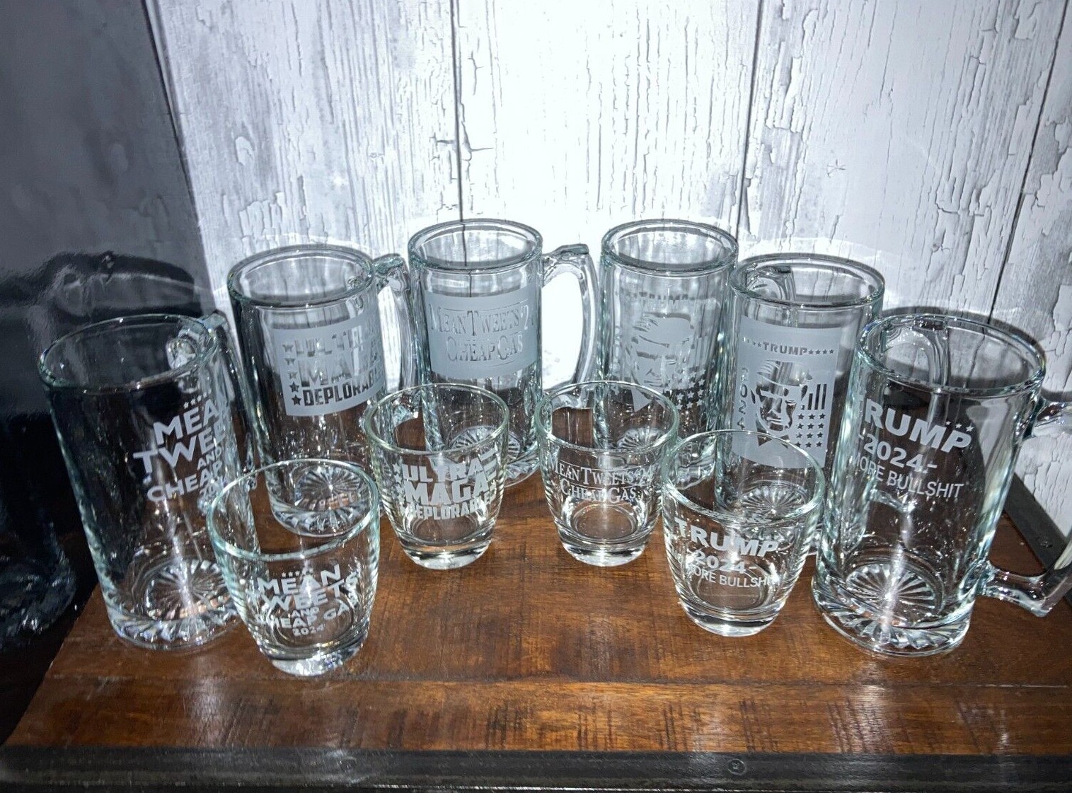 New Donald Trump 2024 MAGA Engraved Republican Beer Mug / Whiskey Glass ...