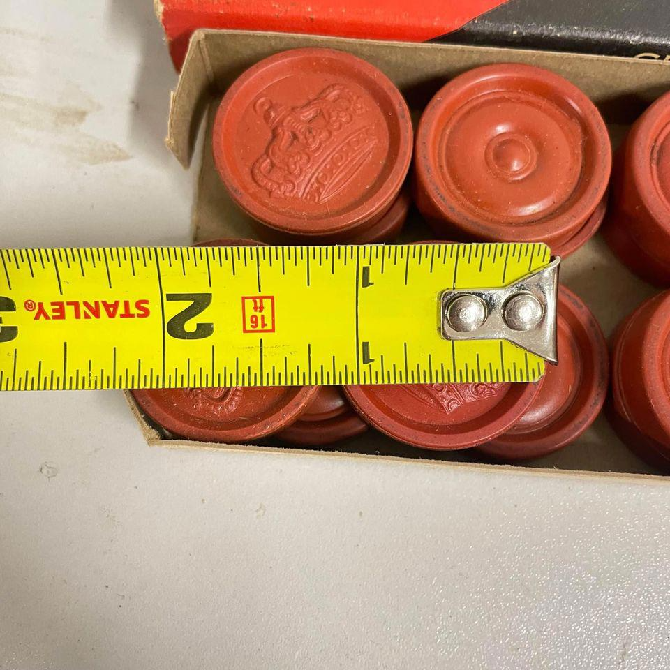 Vintage Crown checkers in original box 30 checkers red black - HLN | eBay
