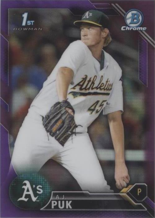 2016 Bowman Draft - Chrome Draft Picks A.J. Puk #BDC-25 Purple ...
