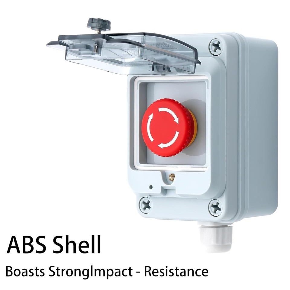 Industrial Emergency Stop Button, Electrical Shut off Switch with Box ...
