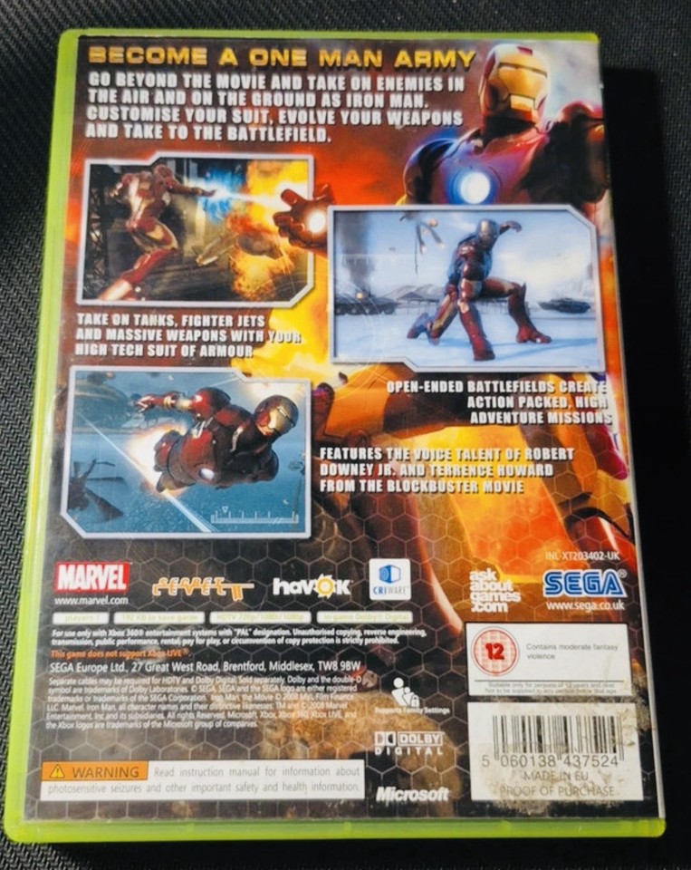 Xbox 360 - Iron Man: The Video Game | eBay UK