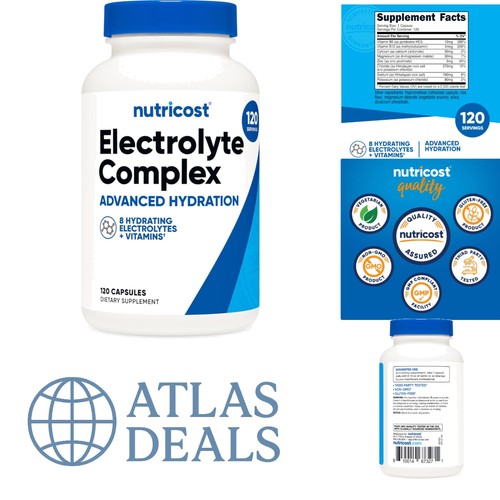 Electrolyte Complex for Advanced Hydration - 120 Capsules, Gluten Free ...