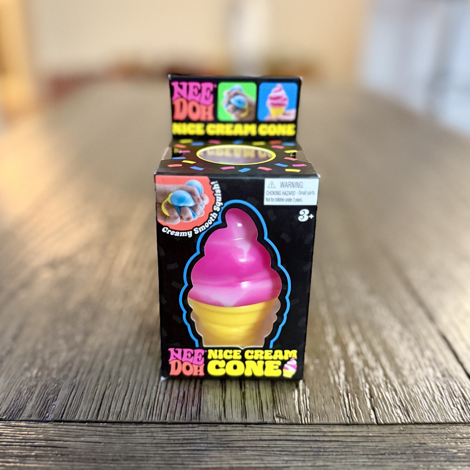 NeeDoh Nice Cream Cones PINK Ice Cream Swirl Squishy