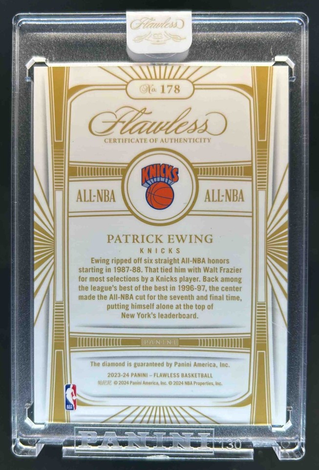 2023-24 Panini Flawless Patrick Ewing All-NBA Diamond Gem #5/5 | eBay