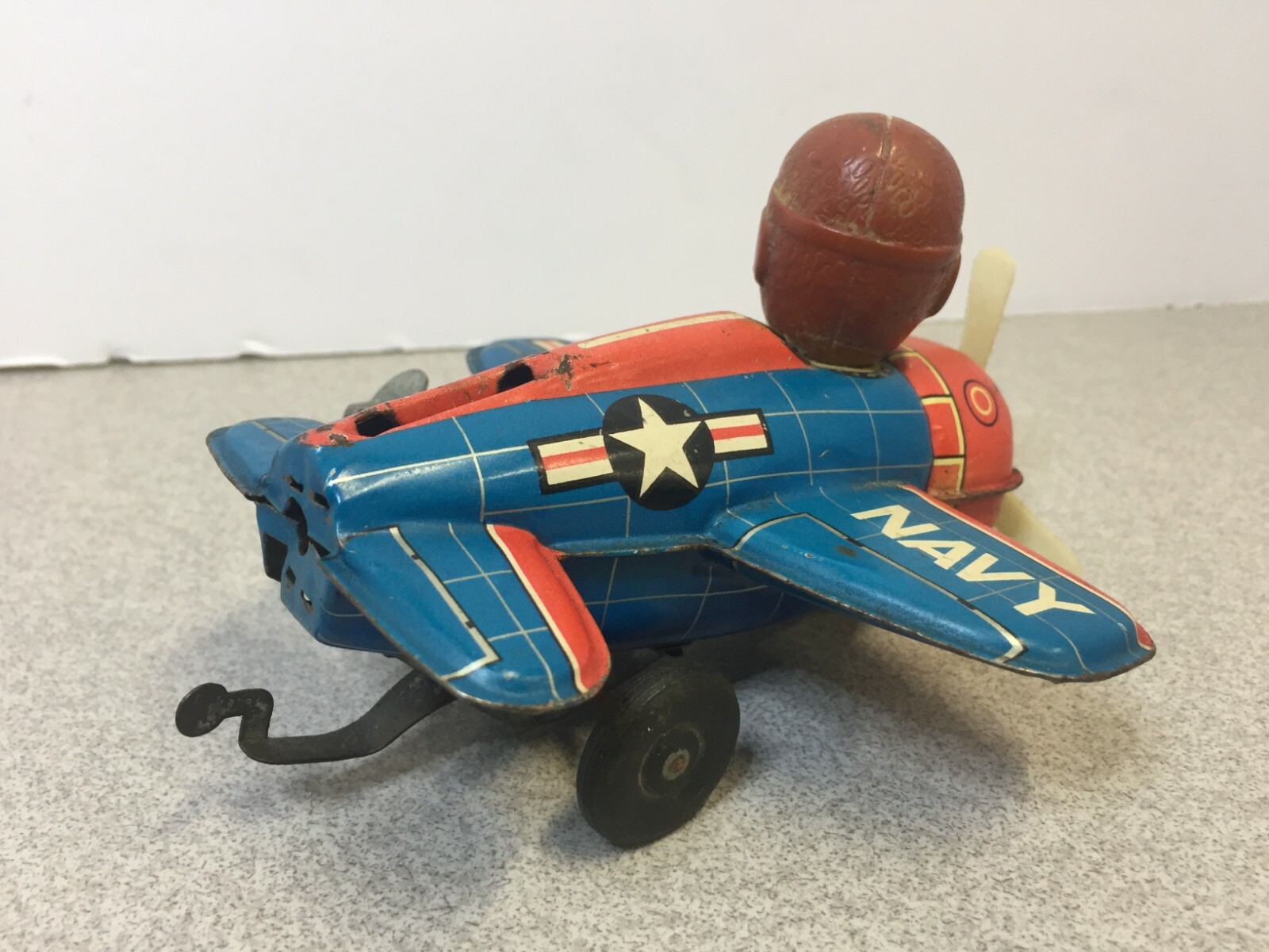 Vintage Metal Plane toy wind-up ( Navy ) ( B276 ) | eBay