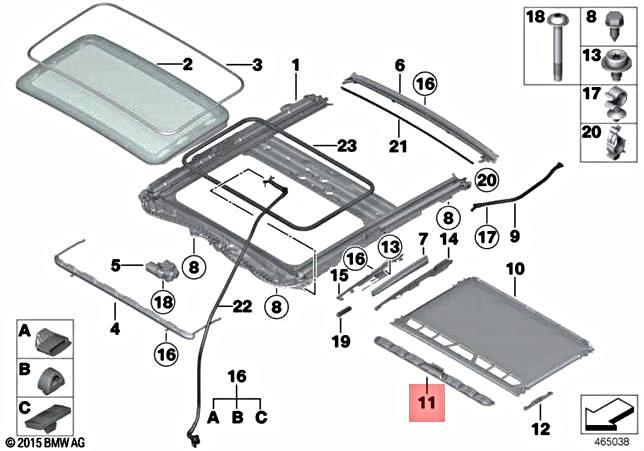 Genuine BMW F20 F20N F21 F21N Handle Fan Strip Everest Gray OEM ...