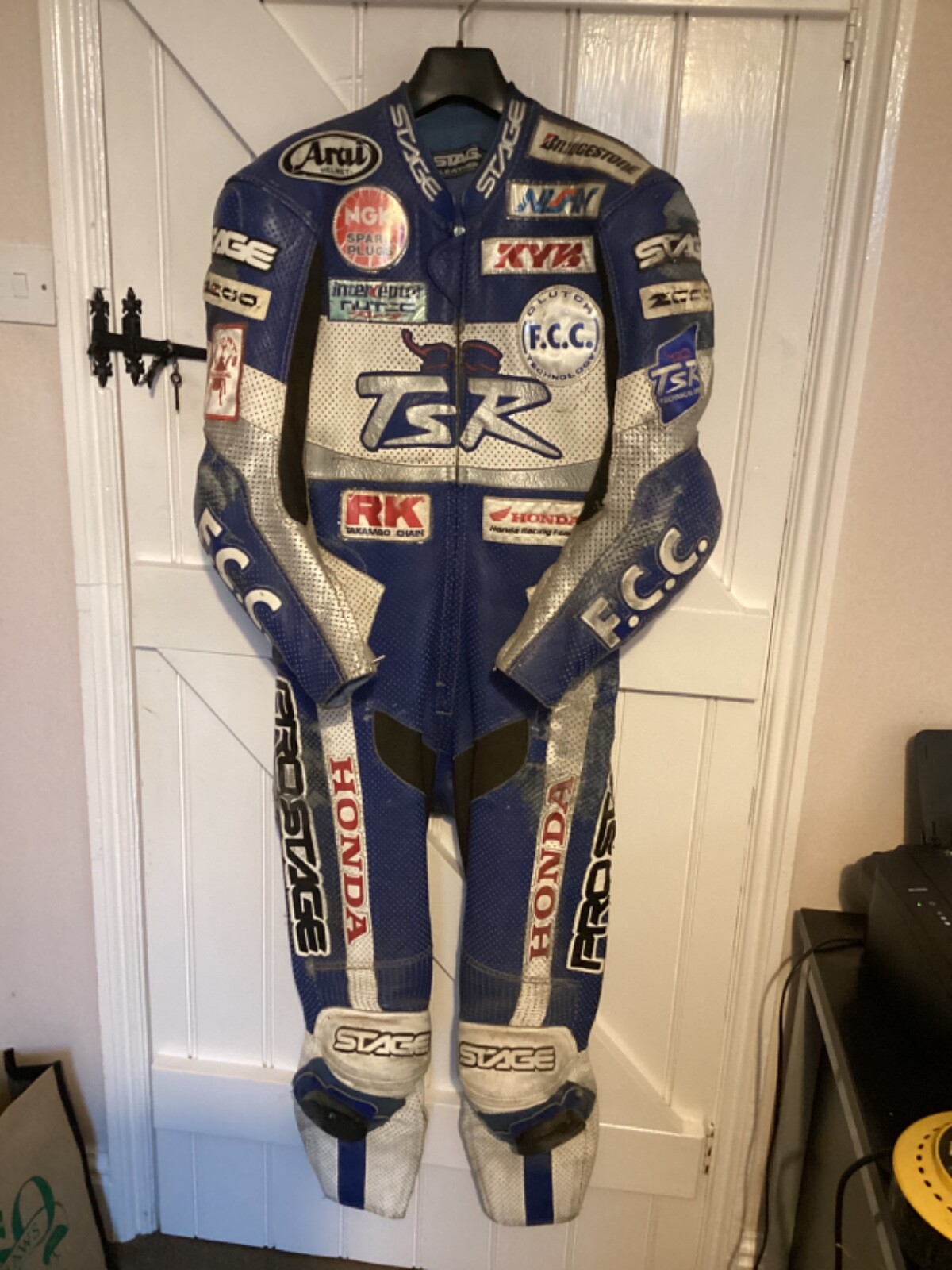 JAPANESE FCC TSR ORIGINAL RACE LEATHERS HRC RC30 TSR250 | eBay UK