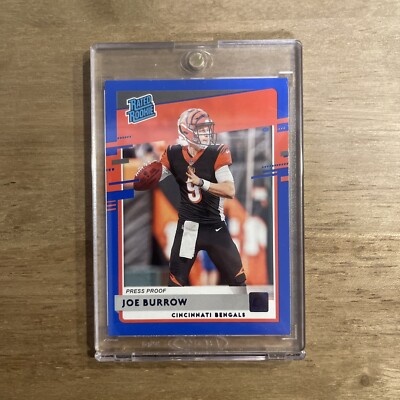 2020 Donruss Joe Burrow Rated Rookie Blue Press Proof 301 Cincinnati ...