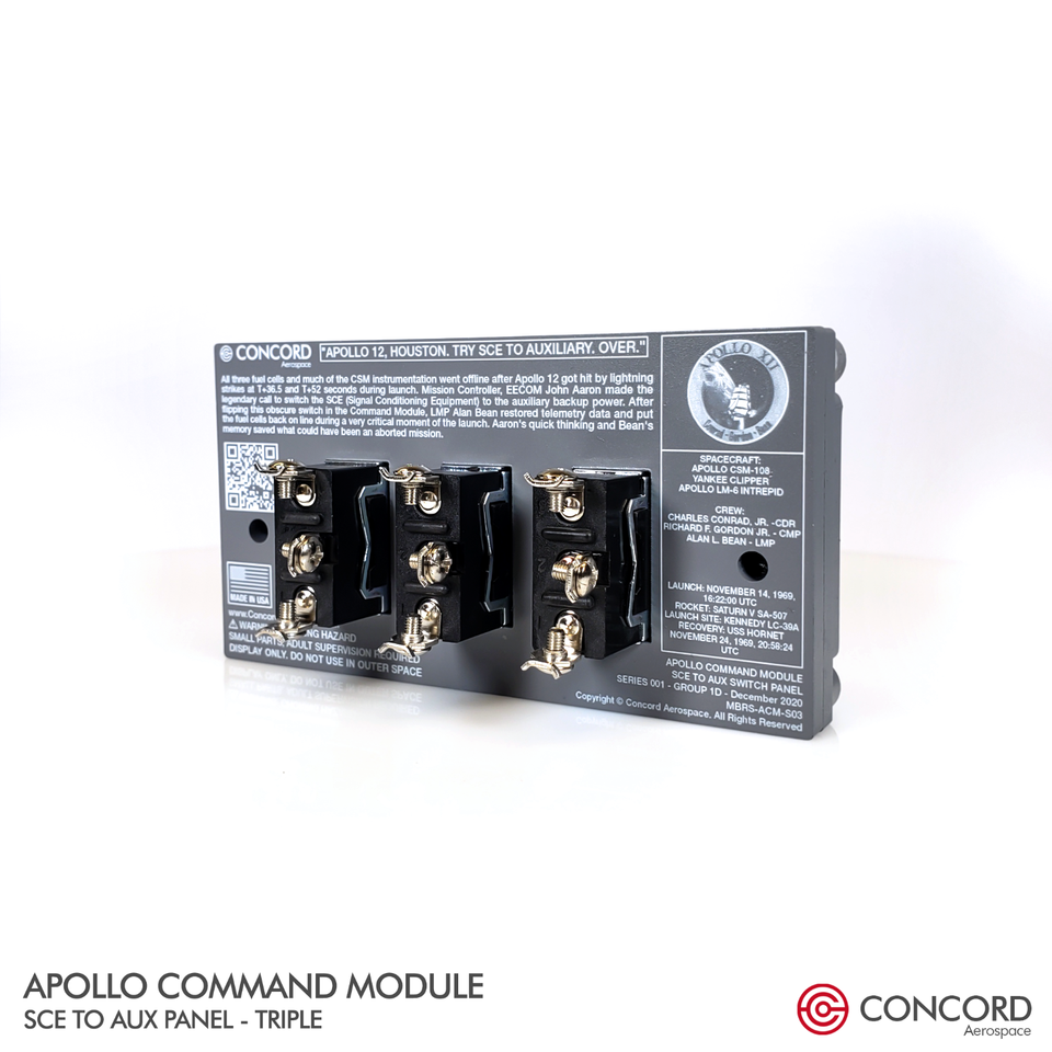 APOLLO COMMAND MODULE TRIPLE SWITCH PANEL - SCE TO AUX REPLICA ...