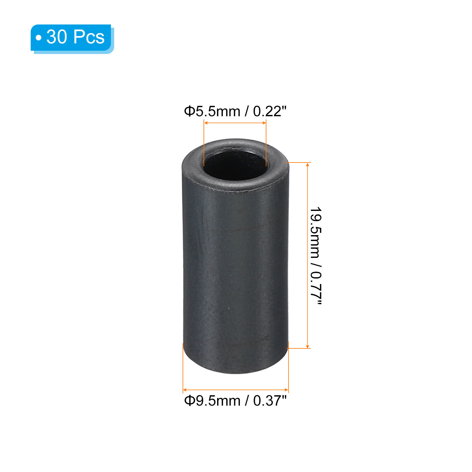 30Pcs Ferrite Toroid Core, Toroid Core 0.4"ODx0.2"IDx0.8"H Ferrite ...