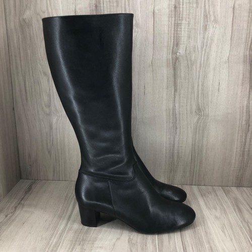 Ecco Boots Womens EU 41 Nioki Black Leather Zip Knee High Tall | eBay