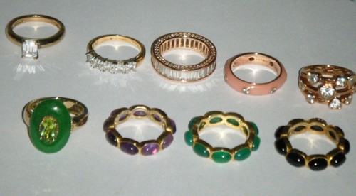 925 STERLING SILVER LOT OF 9 GEMSTONE & CZ RINGS~PRE-OWNED~SCRAP/WEAR ...