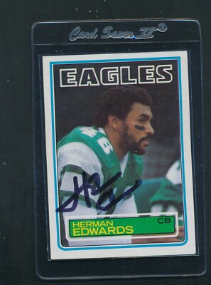 1983 Topps #138 Herman Edwards Eagles Signed Auto *B2719 | eBay
