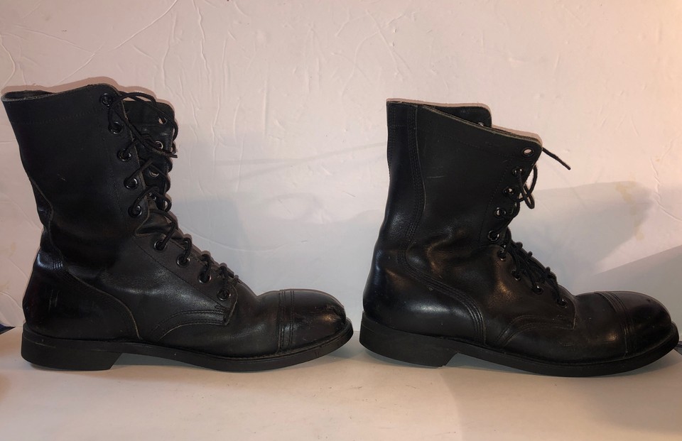VTG BILTRITE Ansi Black Leather Military Combat Jump Steel Toe Boots ...