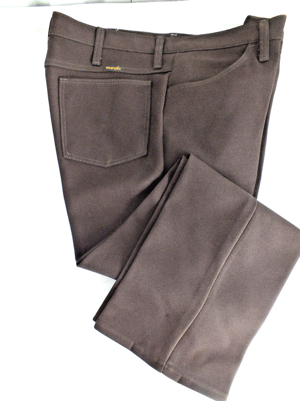 dark brown WRANGLER WESTERN Cowboy Polyester SLACKS P… - Gem