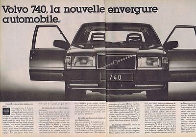 PUBLICITE ADVERTISING 114 1984 VOLVO 740 la nouvelle envergure (2 pages ...