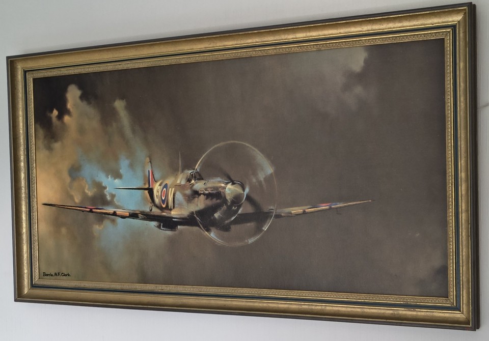 Spitfire very dramatic Canvas Painting Print VERY LARGE - 111cm wide x ...