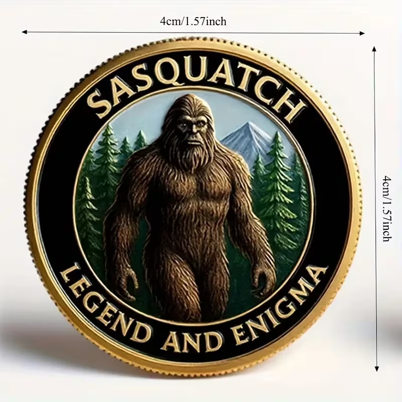 SASQUATCH ~ Bigfoot Legend Enigma 2025 Golden Commemorative Coin Dual ...