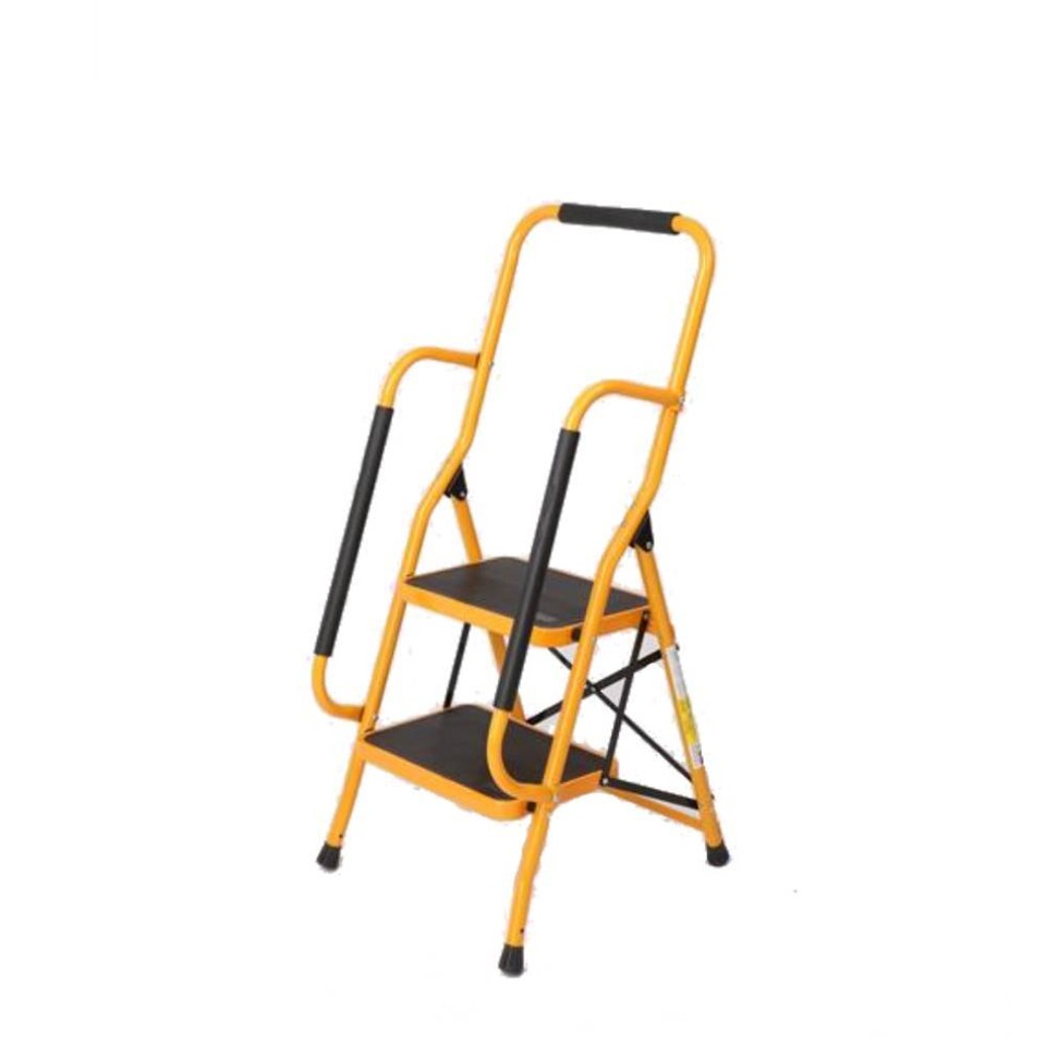 2 Step Safety Ladder Folding Anti-Slip Steel Padded Side Handrails ...