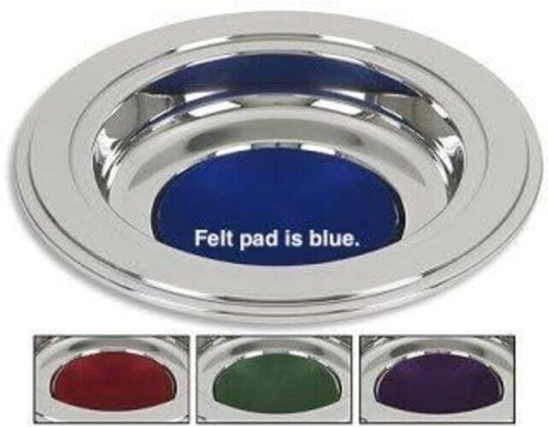 Silver Tone Offering Plates (Blue Felt Pad) | eBay