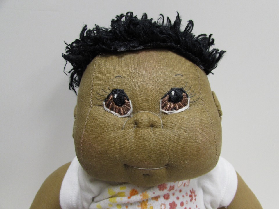 Vintage Cabbage Patch Kids Type Soft Sculpture Doll Black AA 13" GUC ...