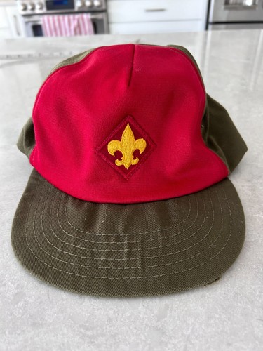 Vintage BSA Boy Scouts of America Twill Snapback Cap Hat Green Red Size ...