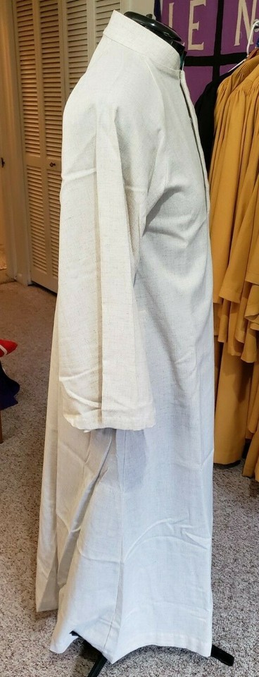 C M ALMY CHOIR ALB ROBE FLAX-LIKE HIDDEN ZIP FRONT FITS 5'6"-5'8" CJ 1 ...