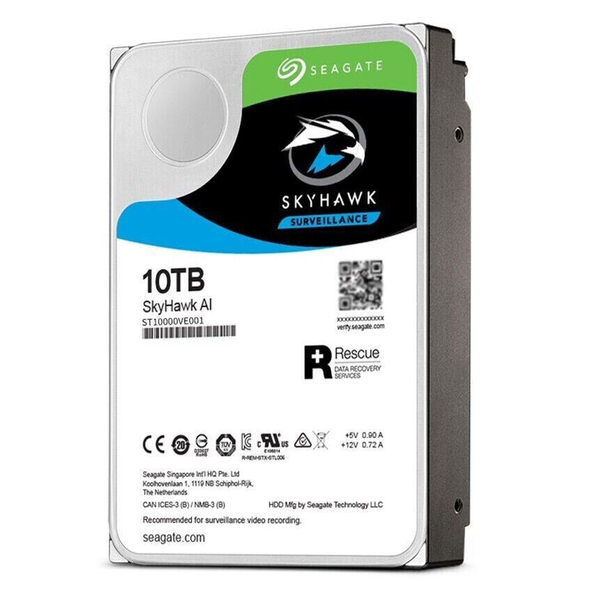 Seagate Skyhawk AI ST10000VE001 Internal Hard Drive 10TB 7200 RPM 256MB ...