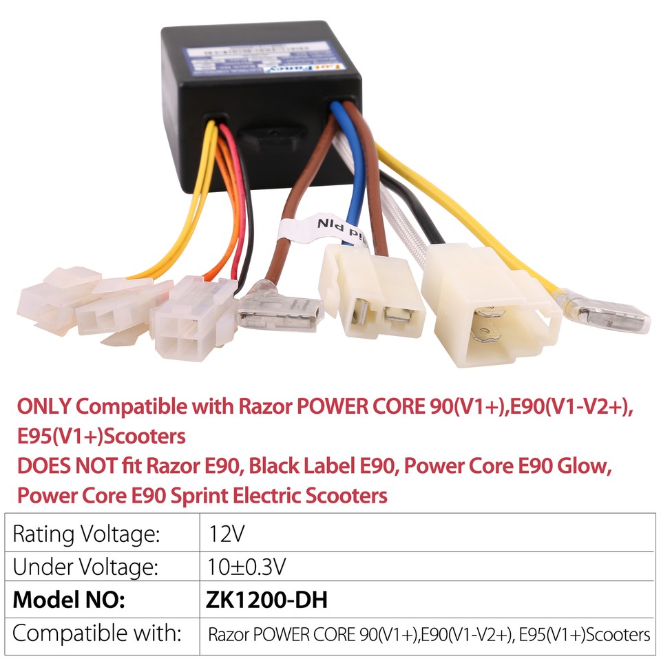 12V Controller Module Connectors For Razor Power Core PC90 E90 Electric ...