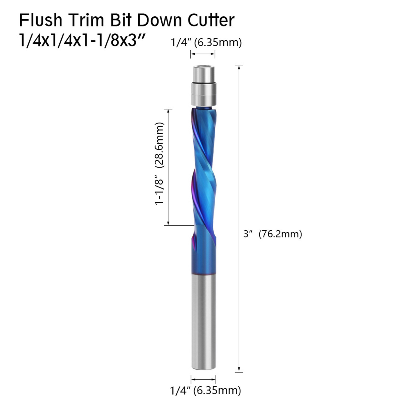 Up / Down / Compression Cut Spiral Flush Trim Router Bit 1/4 Inch Shank ...