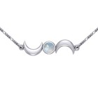 Crescent Triple Moon Necklace 925 Sterling Silver Fine Jewelry Rainbow ...