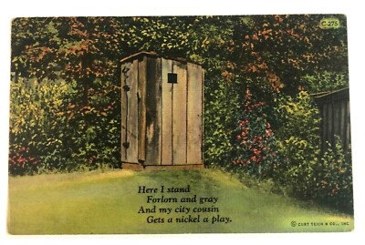 Vintage Postcard Outhouse Humor Outhouse with Poem Curt Teich Forlorn ...