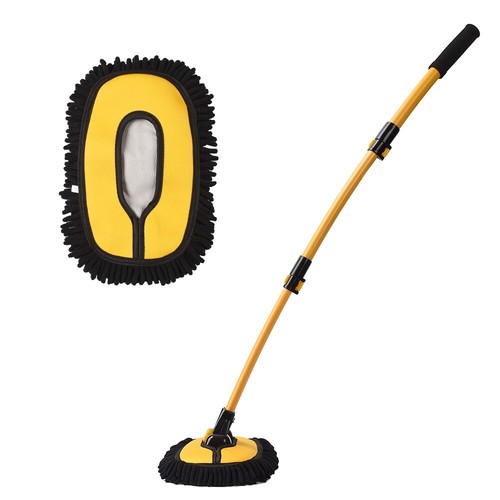 Car Wash Brush Mop Soft Microfiber Brush Long Handle Chenille Brush ...