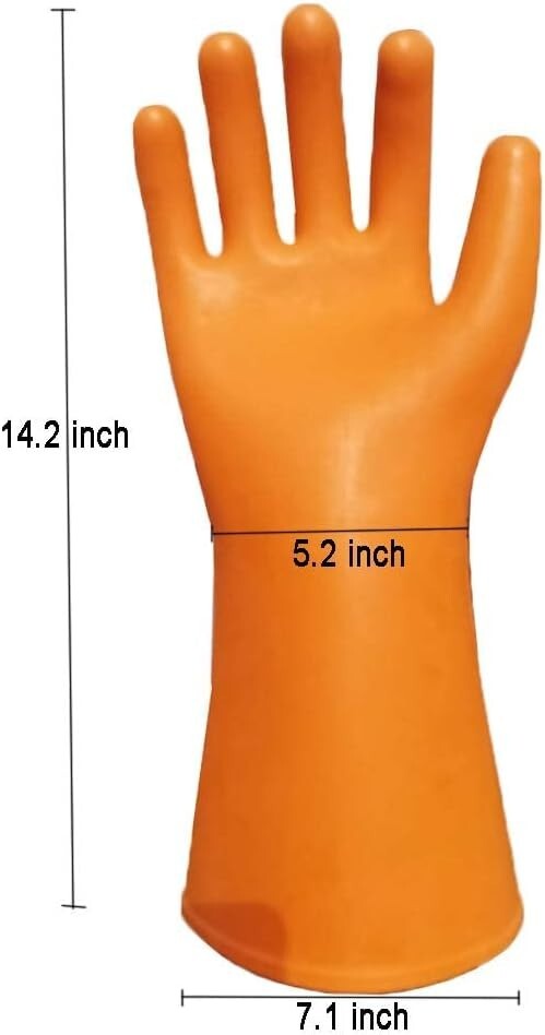 Electrical Insulated Lineman Rubber Gloves Class 2 Electrician High ...