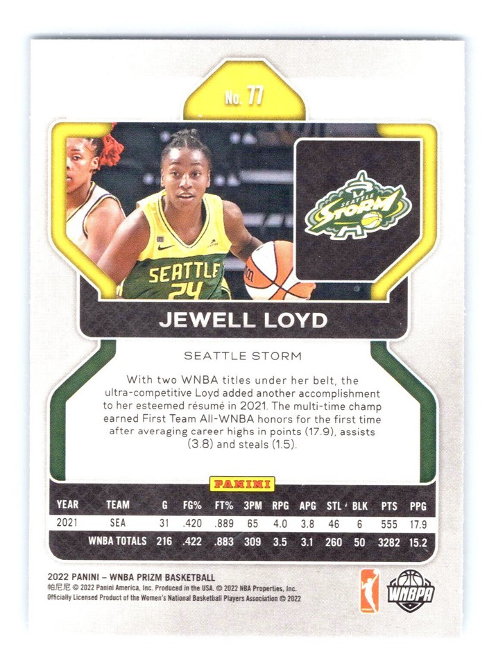 2022 Prizm WNBA #77 Jewell Loyd Seattle Storm Mint | eBay
