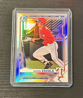 2021 1st Bowman Chrome Refractor Aaron Zavala #BDC-101 Texas Rangers ...